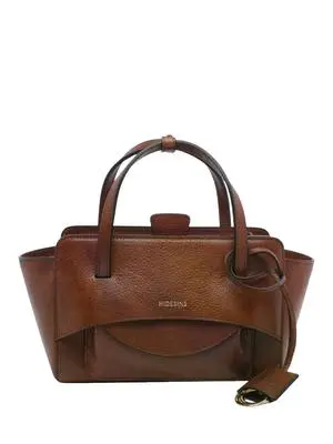 HIDESINS Small Flap Leather Tote Bag - Brown