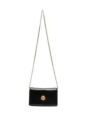 Versace Medusa Plaque Chain-link Shoulder Bag - Black