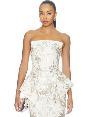 Prabal Gurung Strapless Corset Panier Top - White