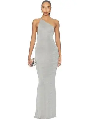 SEROYA Gabriella One-shoulder Maxi Dress - Grey