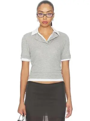 AYA MUSE Double Polo Tee - Grey