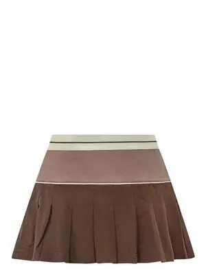 Palm Angels Logo Pleated Mini Skirt - Brown