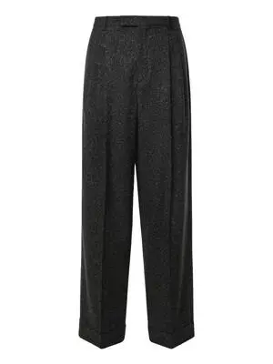 Valentino Garavani Pleated-waist Flecked Trousers - Grey