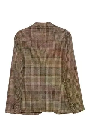 LUIGI BIANCHI MANTOVA Prince Of Wales Check Blazer - Brown