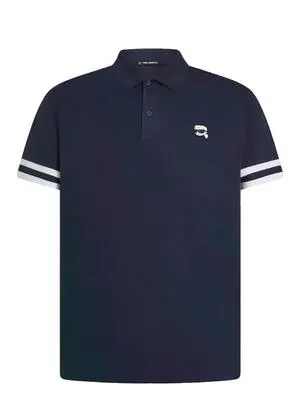 Karl Lagerfeld Ikon Striped-sleeve Polo Shirt - Blue