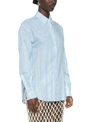 THE FRANKIE SHOP Peri Vertical Stripe Shirt - Blue
