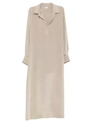 Max Mara Gambero Long-sleeve Midi Dress - Neutrals