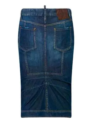 Dsquared2 Kick Mid" Denim Midi Skirt - Blue