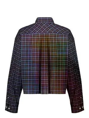 Miu Miu Check-print Cropped Shirt - Blue