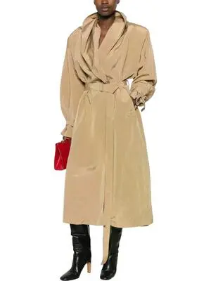 Magda Butrym Belted Hooded Coat - Neutrals