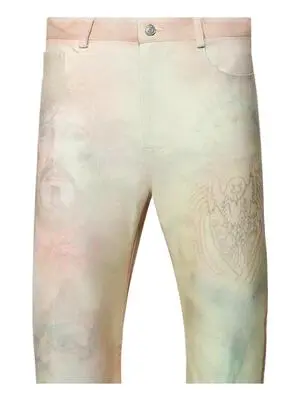LA MASKARADE Cream Tattoo-style Graphic Print Jeans - Neutrals