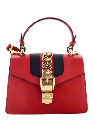 Gucci Sylvie Leather Mini Satchel - Red