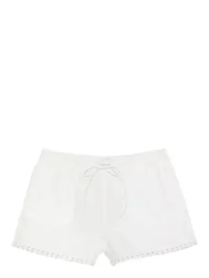 Posse Veda Lace-trim Organic Cotton Shorts - White