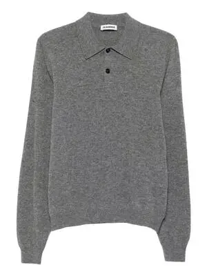 JIL SANDER Long-sleeve Wool Polo Shirt - Grey