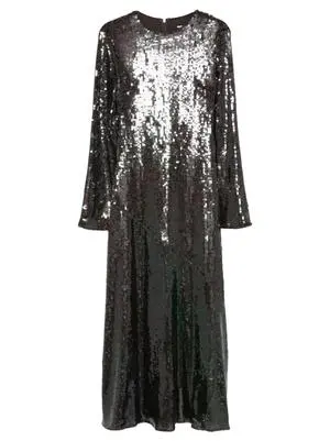 ROTATE BY BIRGER CHRISTENSEN Sequin Embellished Long Sleeve Maxi Dress - Black
