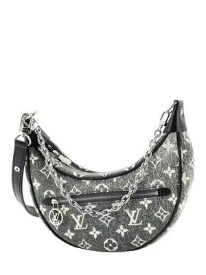 LOUIS VUITTON Louis Vuitton Monogram Jacquard Denim Hobo Bag Black