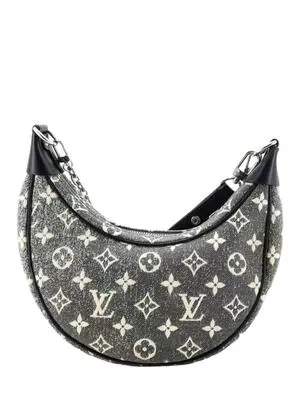 LOUIS VUITTON Louis Vuitton Monogram Jacquard Denim Hobo Bag Black