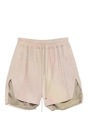 RICK OWENS Rick Owens Beige Leather Wide-Leg Shorts