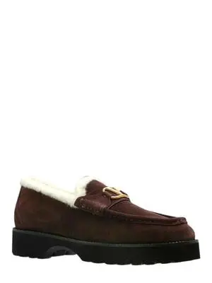 Valentino Garavani Vlogo Signature Shearling-lined Loafers - Brown