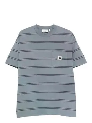 Carhartt Work In Progress Striped Cotton Pocket T-shirt - Blue