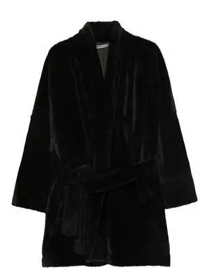 Nour Hammour Raquel Belted Coat - Black