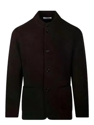 LARDINI High Neck Button-up Coat - Brown