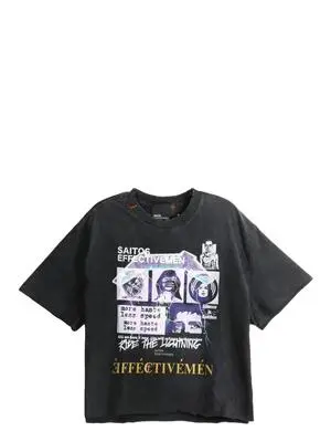 SAITOS Metallica Graphic-print Cotton T-shirt - Grey