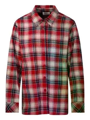 P.a.r.o.s.h Crystal Embellished Check Shirt - Red