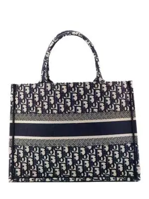 Dior Book Oblique Canvas Medium Tote Bag - Blue