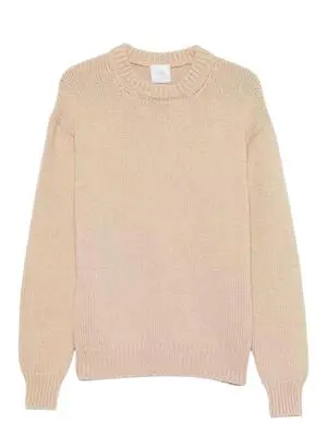 Malo Malo Crew Neck Ribbed Knit Sweater Neutrals