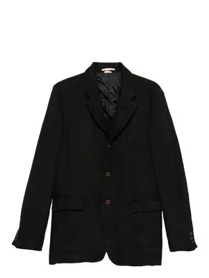 Comme Des Garçons Diagonal-stripe Notched-lapels Jacket - Black