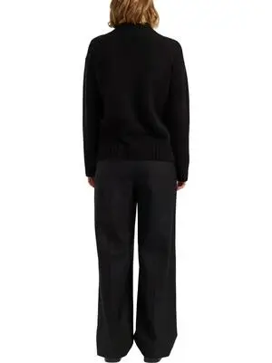 Chinti & Parker Cashmere Funnel Neck Sweater - Black