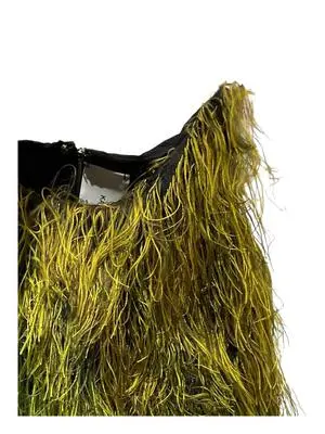 KATA SZEGEDI Feather-effect Cropped Top - Green