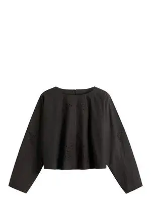 Soeur Hansel Broderie-anglaise Cropped Top - Grey