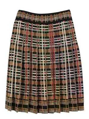 Bottega Veneta Pleated Checkered Skirt - Black