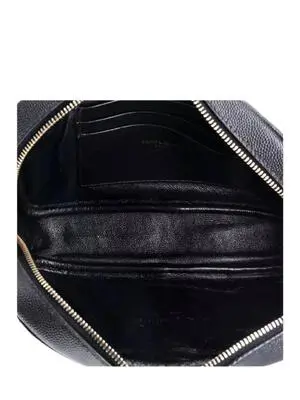 Saint Laurent Lou Camera Bag Matelasse Chevron Leather Mini Crossbody Bag - Black