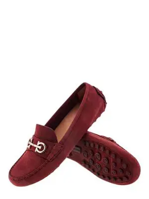 FERRAGAMO Gancini Detail Ballet Flats - Red