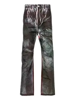 KANGHYUK Abstract Print Drop-crotch Trousers - Black