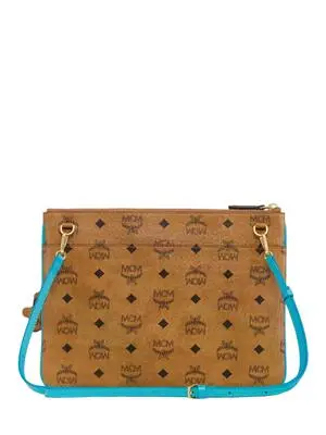 Mcm Visetos Logo-print Pouch - Brown