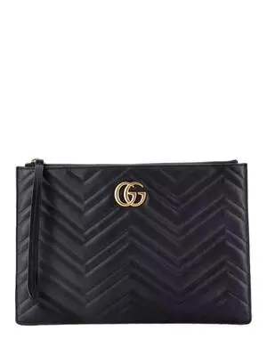 Gucci Gg Marmont Matelassé Leather Pouch - Black