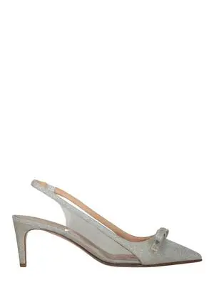 Red Valentino Bow-detail Slingback Pumps - Silver