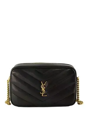 Saint Laurent Loulou Camera Bag In Matelassé Lambskin - Black