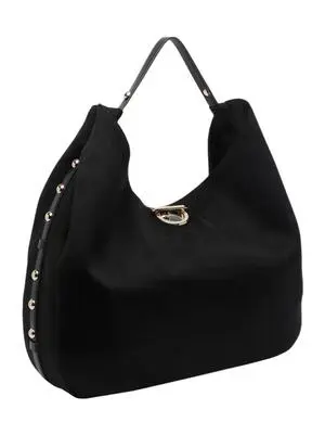 Liu Jo Large Studded Microfibre Shoulder Bag - Black