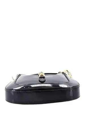 Gucci Jackie 1961 Chain Hobo Patent Mini Shoulder Bag - Black