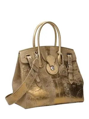 Ralph Lauren Foiled Leather Extra-soft Ricky 33 Top-handle Bag - Gold