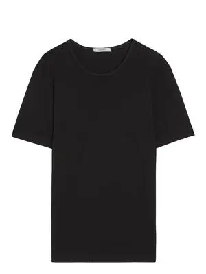 LEMAIRE Wide-neck Cotton T-shirt - Black