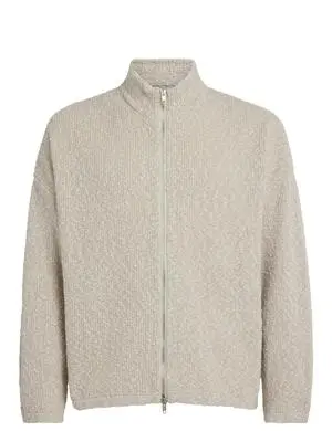 PICANTE Boucle Zip-up Cardigan - Grey