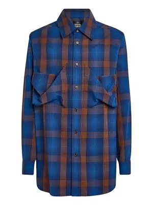 VIVIENNE WESTWOOD Cotton Flannel Check Achilles Overshirt - Navy