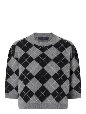 Arch4 Karlie Argyle Cashmere Sweater - Gray