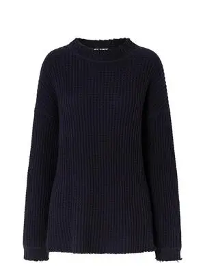 Khaite Dylan Waffle-knit Cotton Sweater - Blue